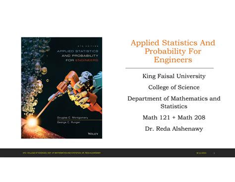 Math121 L5 Applied Statistics And Probability For Engineers King