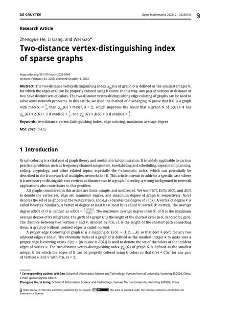 PDF Two Distance Vertex Distinguishing Index Of Sparse Graphs