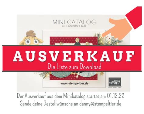 In Kürze startet der Ausverkauf aus dem Minikatalog Stempeltier
