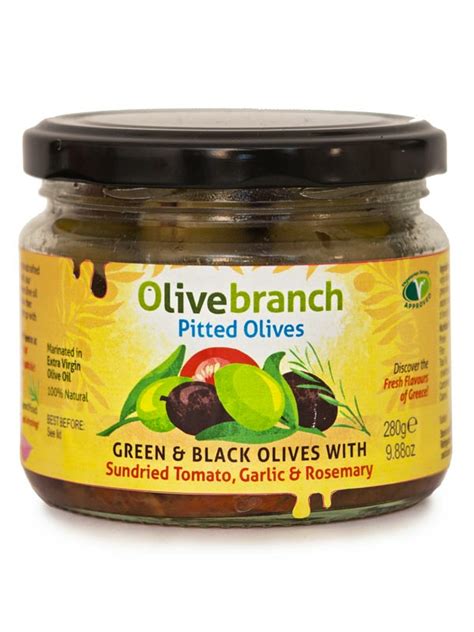 Green Black Olives With Sun Dried Tomato G Olive Branch Healthy Supplies