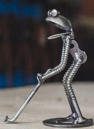 Frog Small Scale Scrap Metal Sculpture
