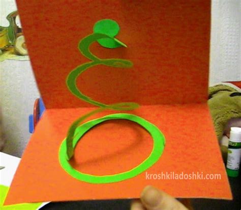 Новогодняя открытка своими руками елочка спираль