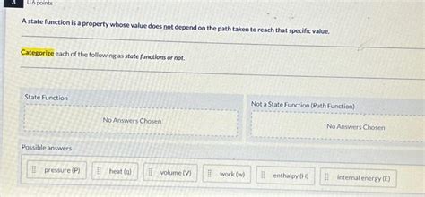 Solved A State Function Is A Property Whose Value Does Not Chegg Com