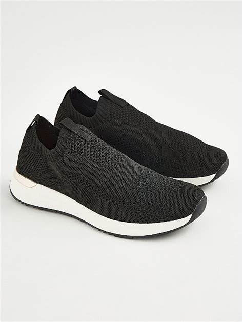 Black Knitted Slip On Trainers Women George At Asda