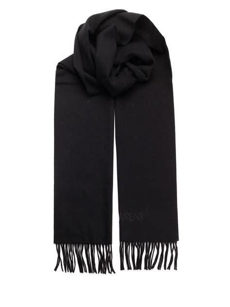생로랑 남성 스카프 Scarf In Black Cashmere N19 Saint Laurent