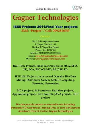 Latest Mca Projects PDF