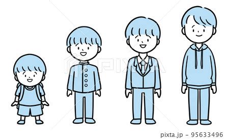 子供の成長過程 男の子 全身イラストのイラスト素材 95633496 PIXTA