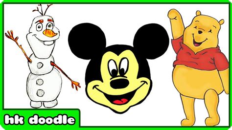 How To Draw Mickey Mouse And Many More Disney Characters Easy Drawing