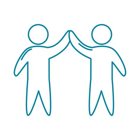 Happy Friendship Day Celebration Peope Handshake Gesture Line Style