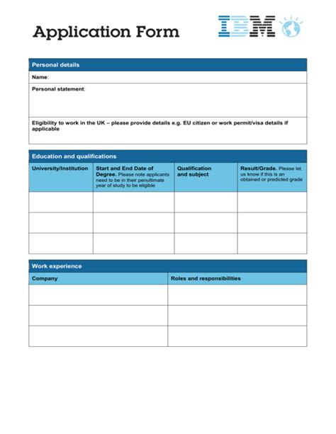 IBM Appication Form