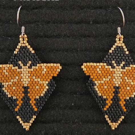 Bead Template Graph Paper Brick Stitch Earrings With Fringe Pattern