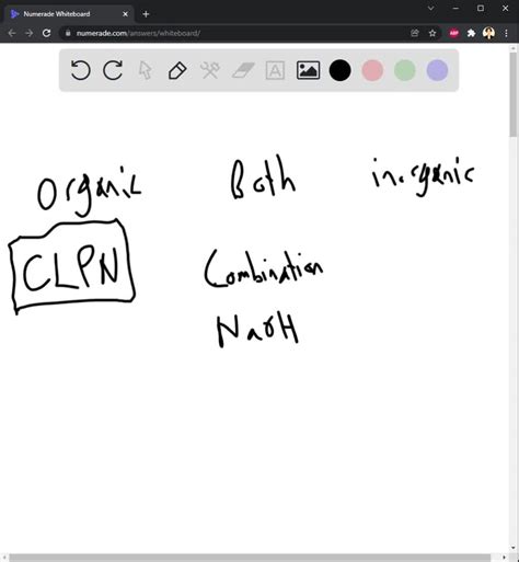 Text Organic And Inorganic Classify The Following Characteristics And