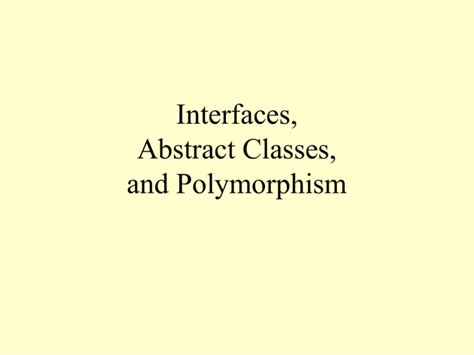 Abstract Classes And Polymorphism