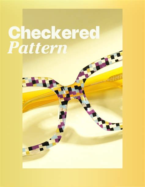 Females Square Vivian Multicolor Checkered Glasses