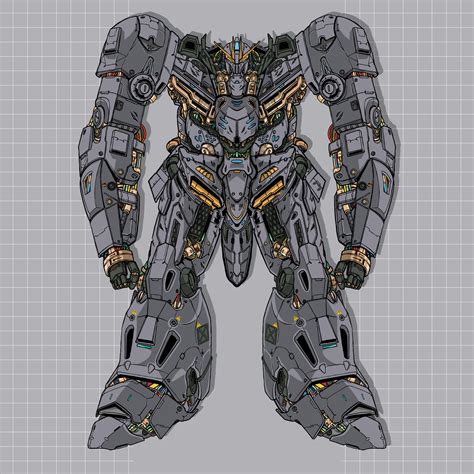 Premium Vector Replica Mecha Robot Builded By Head Arm Body Leg Weapon