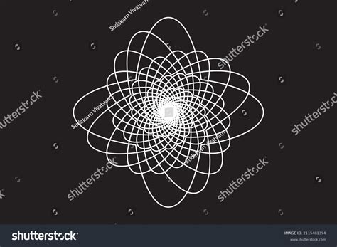 White Lines Spirograph Tunnel Flower Spiral Stock Vector Royalty Free