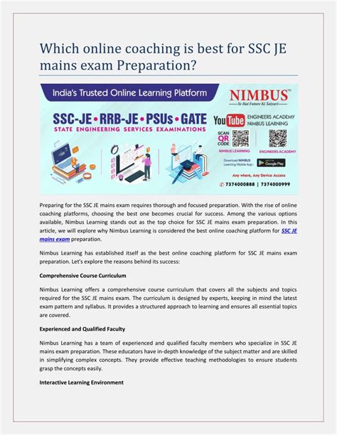 PPT Which Online Coaching Is Best For SSC JE Mains Exam Preparation PowerPoint Presentation