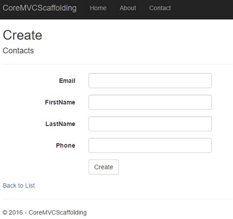 Scaffolding Aspnet Core Mvc