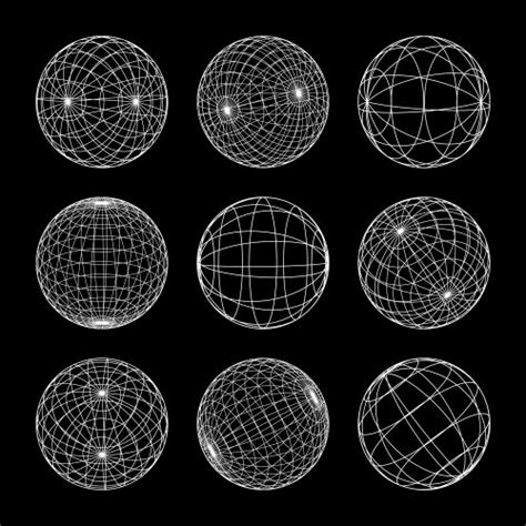 Wireframe Earth Grid Mesh Objects Set Network Vector Image