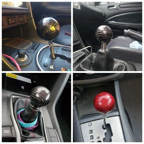 Custom Universal Round Ball Black Carbon Fiber Shift Knob Coolshiftknob