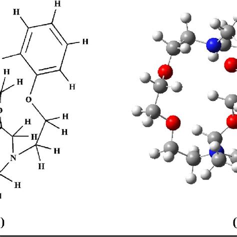 Cryptand 222 Chemdraw A And Gaussview B Structure Download