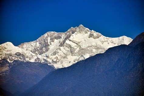Mt Kanchenjunga Close Up From Sikkim Stock Image Image Of Written