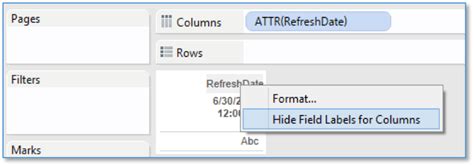 Tableau Workaround Part 1 Add Last Database Refresh Date To Dashboard Credera