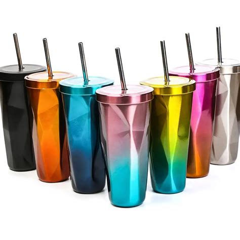 Stainless Steel Coffee Mug With Straw Lid Double Wall Thermos Mug Tumbler Drinking Tumbler