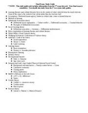 Final Exam Study Guide Final Exam Study Guide NOTE This Study Guide Only Includes