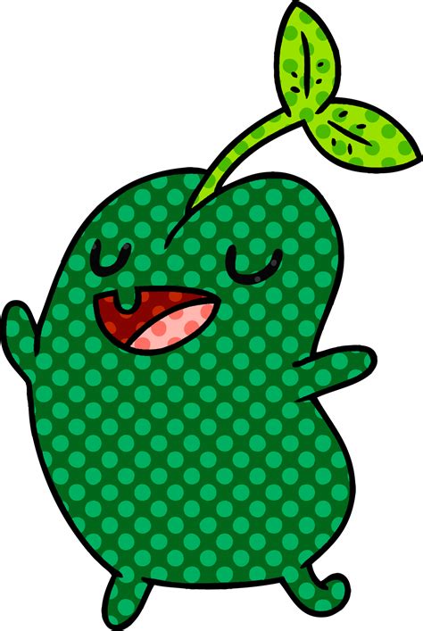 Cartoon Illustration Kawaii Cute Sprouting Bean 40706616 Png
