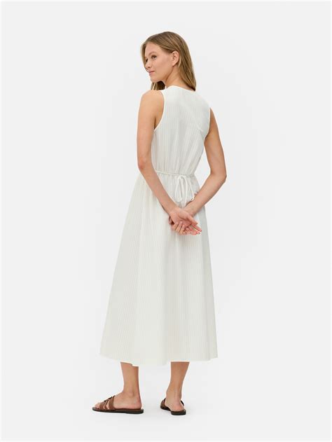 Robe mi longue en crêpe Blanc Femme Primark