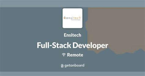 Full Stack Developer At Ensitech Remote Work From Home Get On Board