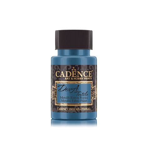 Cadence Dora Textile Metallic Fabric Paint Petroleum 50ml Highlight Crafts