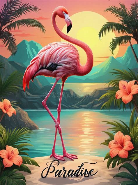 Vintage Travel Poster Paradise Stock Illustrations 12242 Vintage