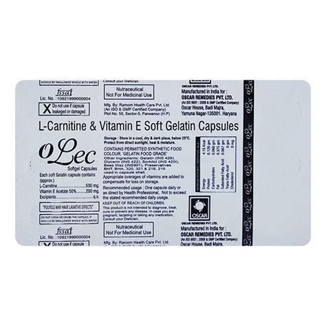 Buy O Lec Soft Gelatin Capsule 10s Online At Upto 25 Off Netmeds