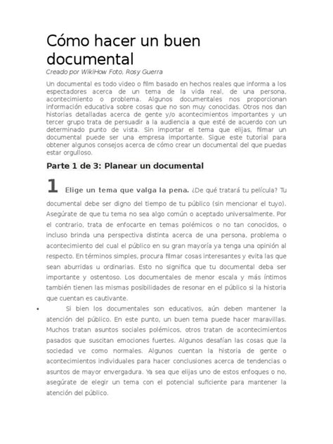 Pdf Cómo Hacer Un Buen Documental Dokumentips