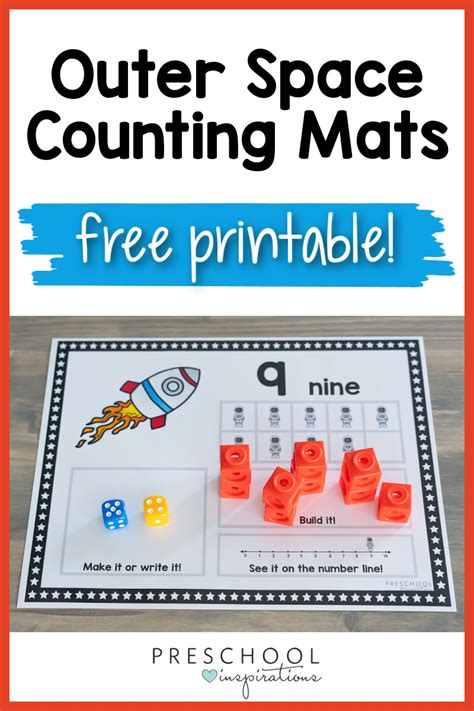 Space Ten Frame Counting Mats Preschool Inspirations