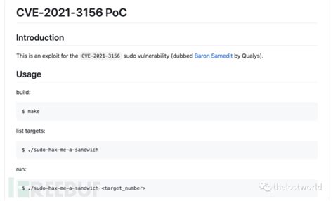 Linux Sudo权限提升漏洞（cve 2021 3156）复现 Freebuf网络安全行业门户