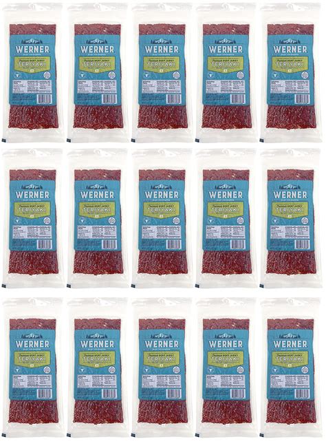 Werner Beef Jerky Slab Pack Of Bsl1 15 1 Ounce Individually Wrapped