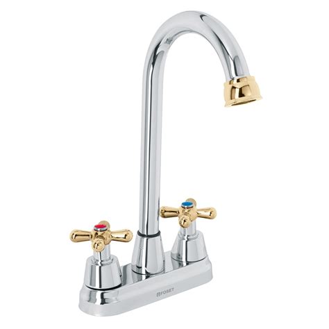 Ficha Tecnica Mezcladora Cromo Oro 4 P Lavabo Tipo Bar Cruceta Foset