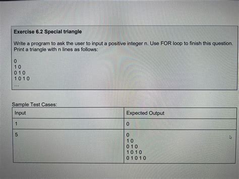 Solved Exercise Special Triangle Write A Program To Ask Chegg