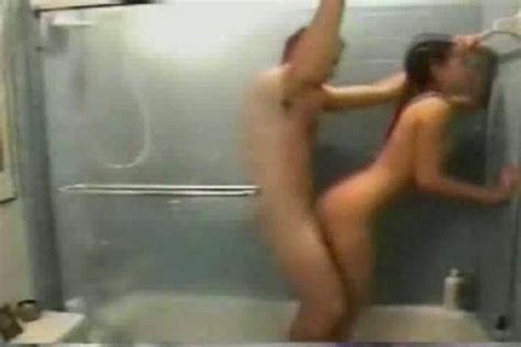 amazing quick sex with my girlfriend in the shower room