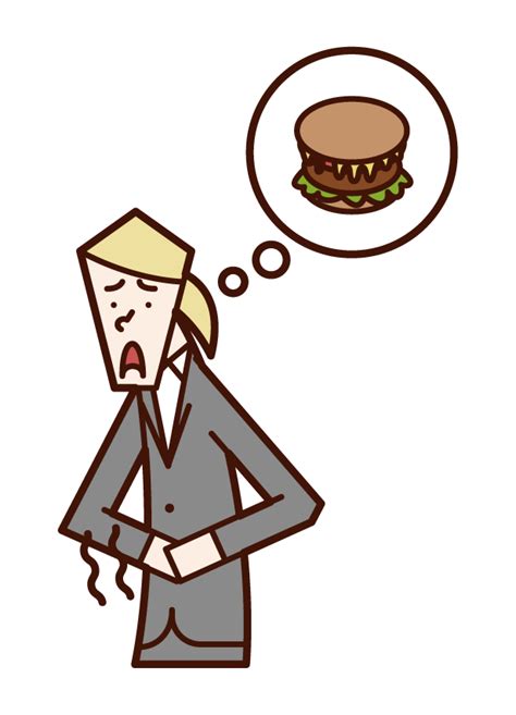 배고픈 사람들 여성의 그림 무료 일러스트 소재집 Kukukeke