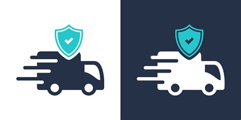 트럭 보호 아이콘입니다 단색 아이콘 벡터 그림입니다 웹 사이트 디자인 로고 앱 템플릿 Ui 등 데이터에 대한 스톡 벡터 아트 및