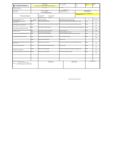 Sop And Jsa Penggantian Tabung Oxy And Acetylene Pdf