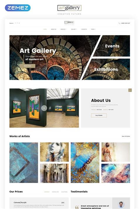 Art Gallery Multipage Html5 Website Template Artofit