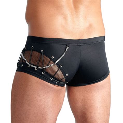 Sexy Herren Pants M 2xl Schwarz Kette Unterhose Boxer Shorts Swinger