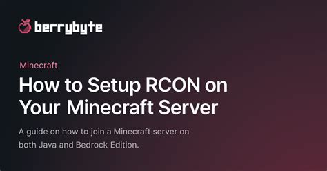 How To Setup Rcon On Your Minecraft Server Berrybyte Wiki