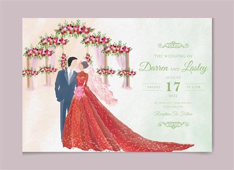 Premium Vector Bride And Groom Beautiful Hand Drawn Watercolor