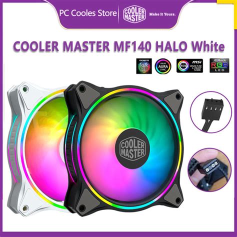 Cooler Master Mf140 Halo Argb 14cm Rgb 5v3pin Computer Case Quiet Pwm Fan Pc Cpu Cooler Water